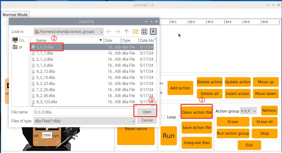 5. PC Action Editing Course — uHandPi v1.0 documentation